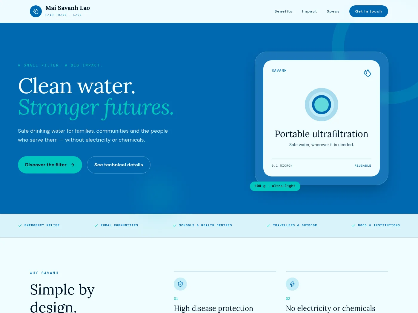 Safe Water Landing Page