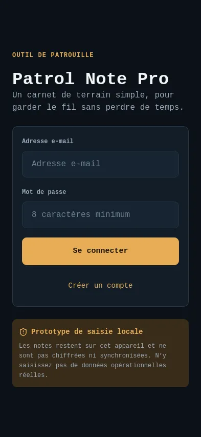 Patrol Note Pro