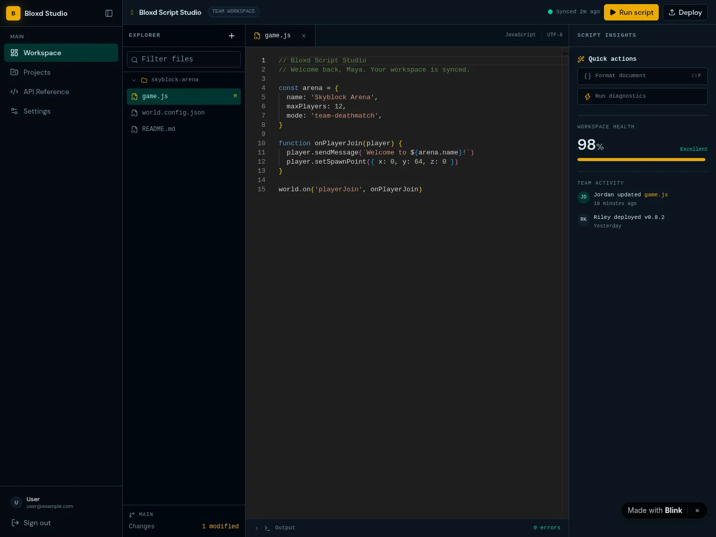 Bloxd Script Studio
