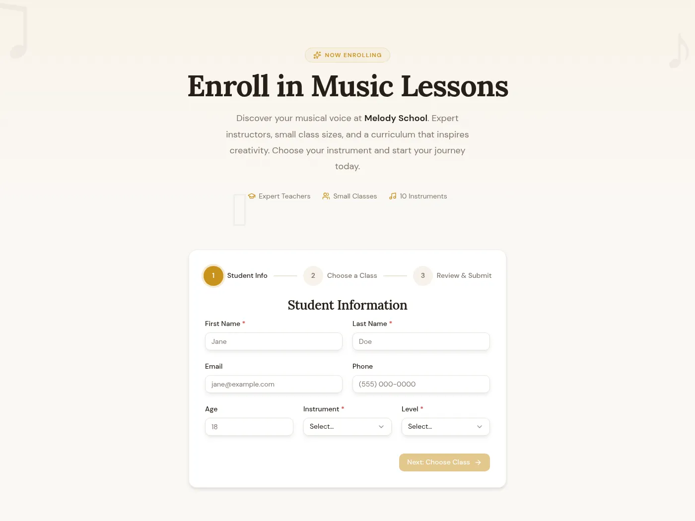 Melody School Enroll