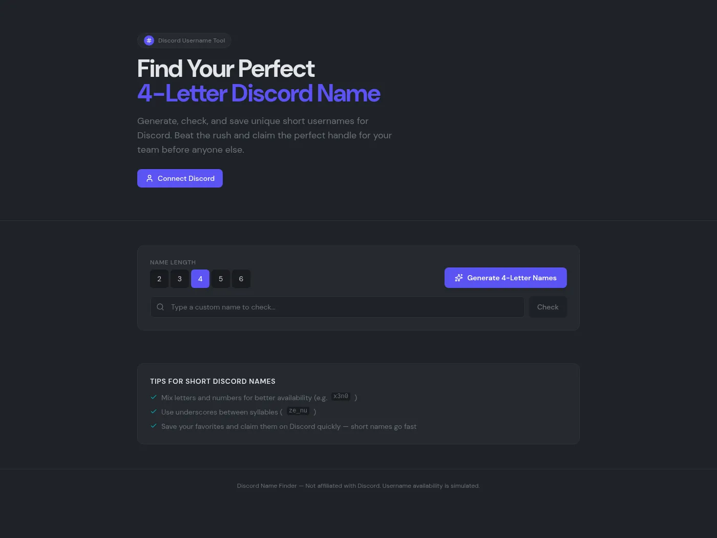 Discord Name Finder