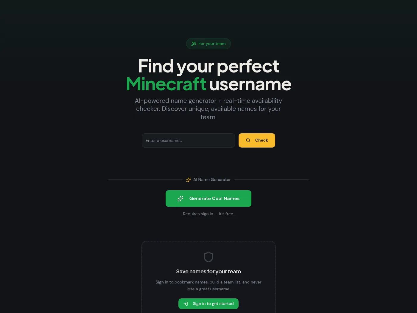 Minecraft Name Finder