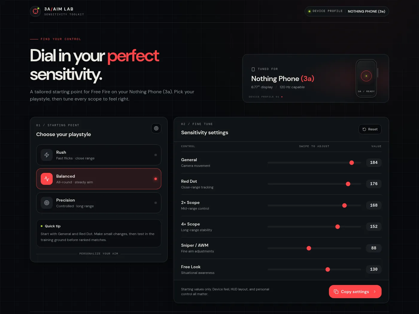 Free Fire Sensitivity Guide