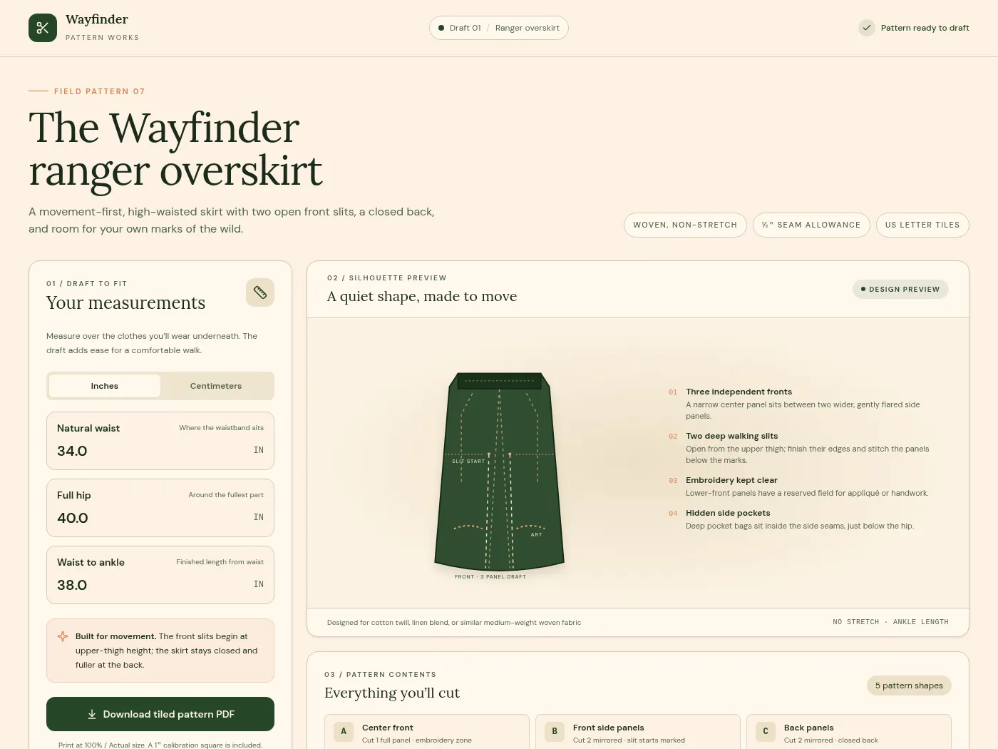 Fantasy Ranger Skirt Pattern
