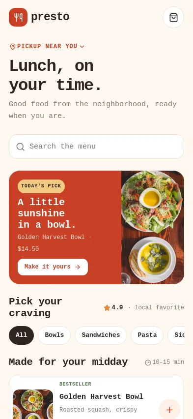 Presto Food Pre-Order