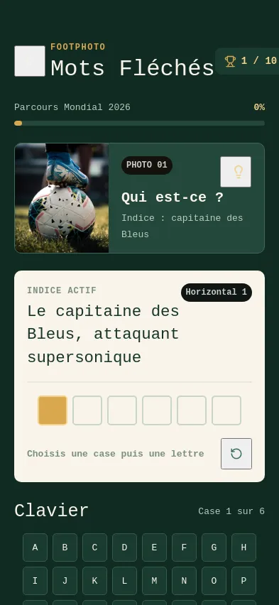FootPhoto Mots Fléchés