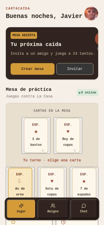 CartaCaída Social Game