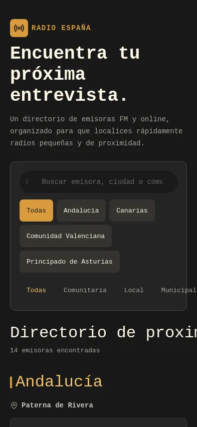 Radio España Finder