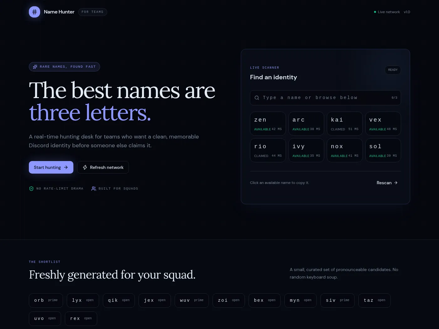Discord Name Hunter