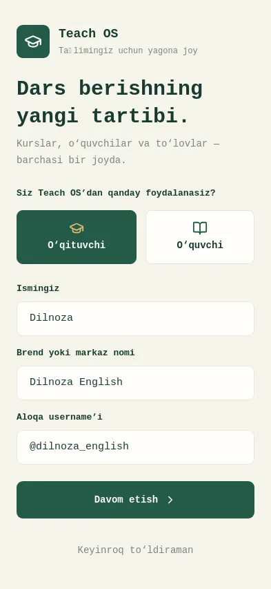 Teach OS Mobile