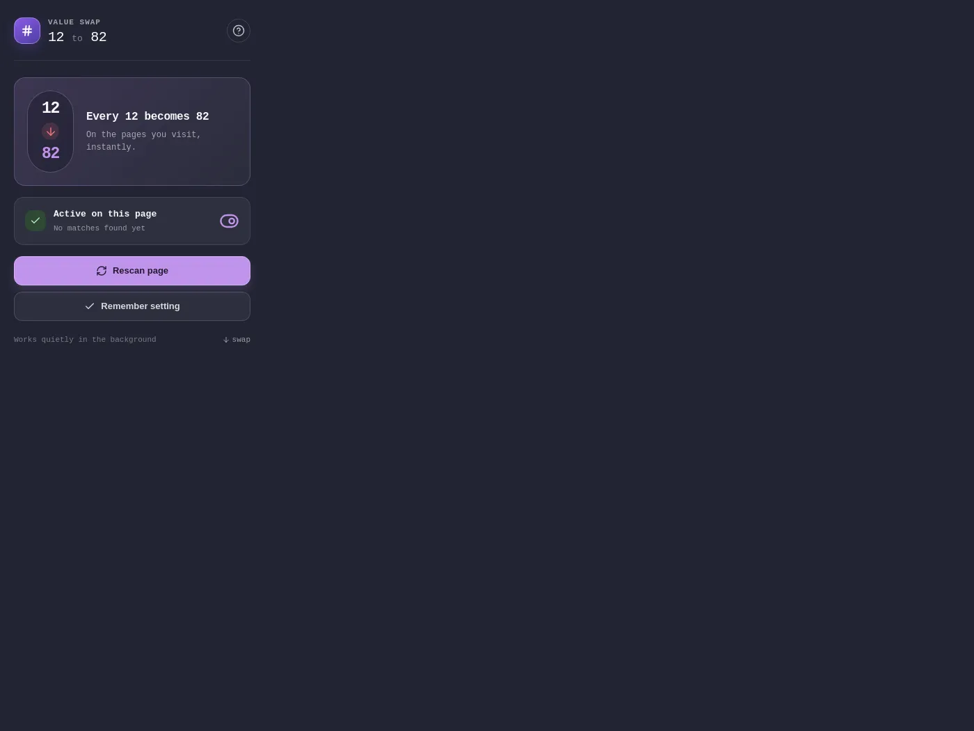 Value Swap Extension