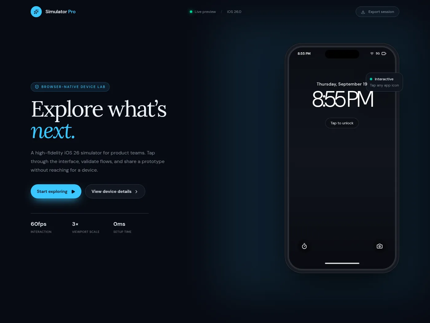 iOS 26 Simulator Pro