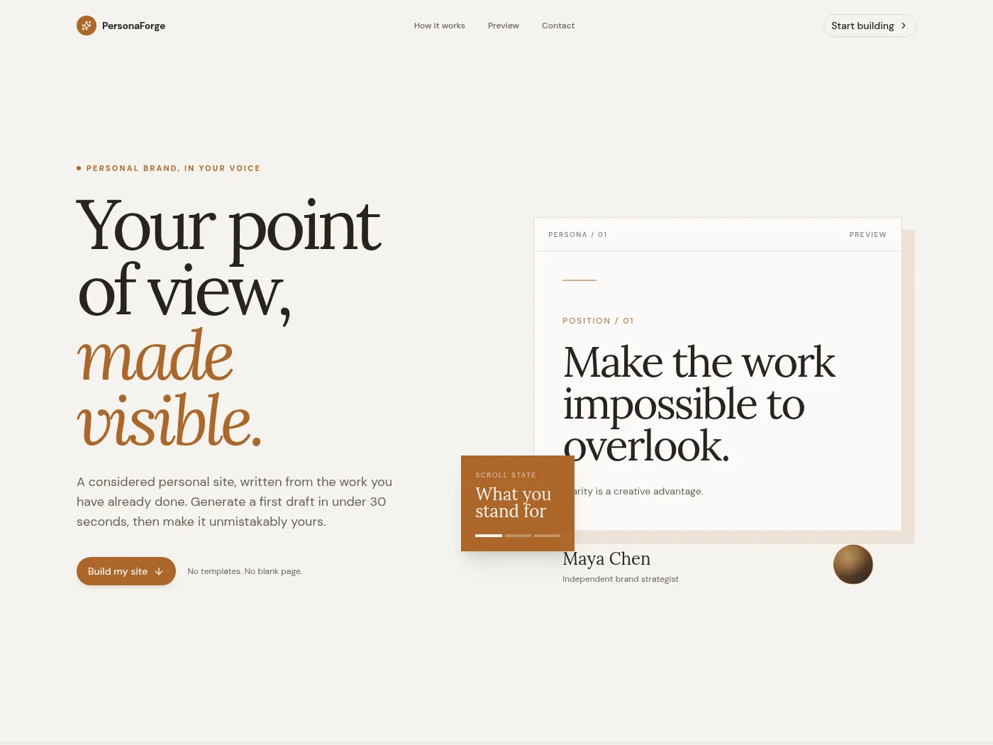 PersonaForge Site Builder