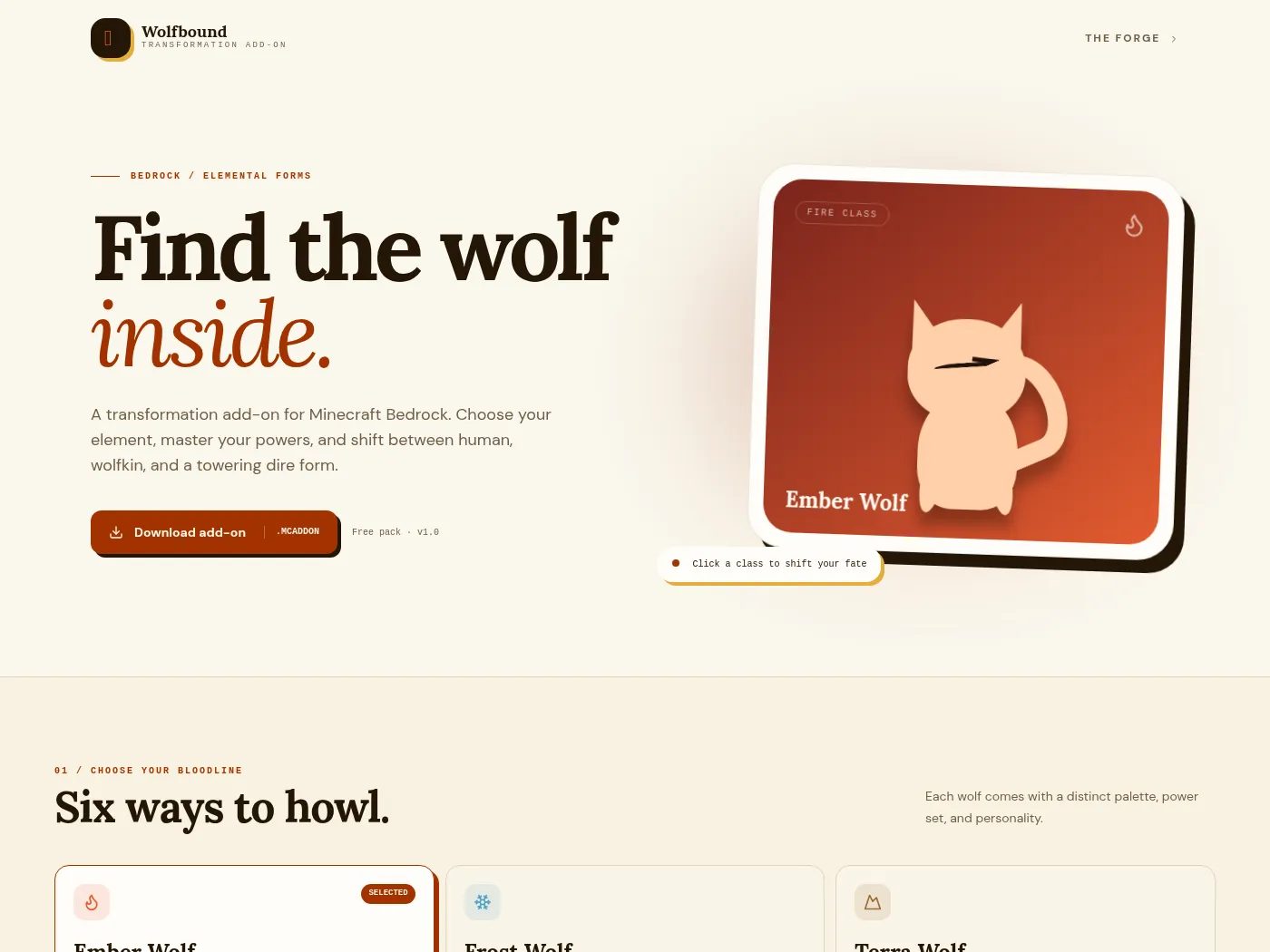 Wolf Transformation Add-On
