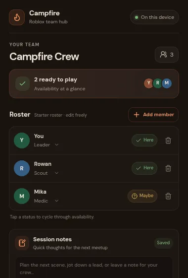 Campfire for Roblox Teams