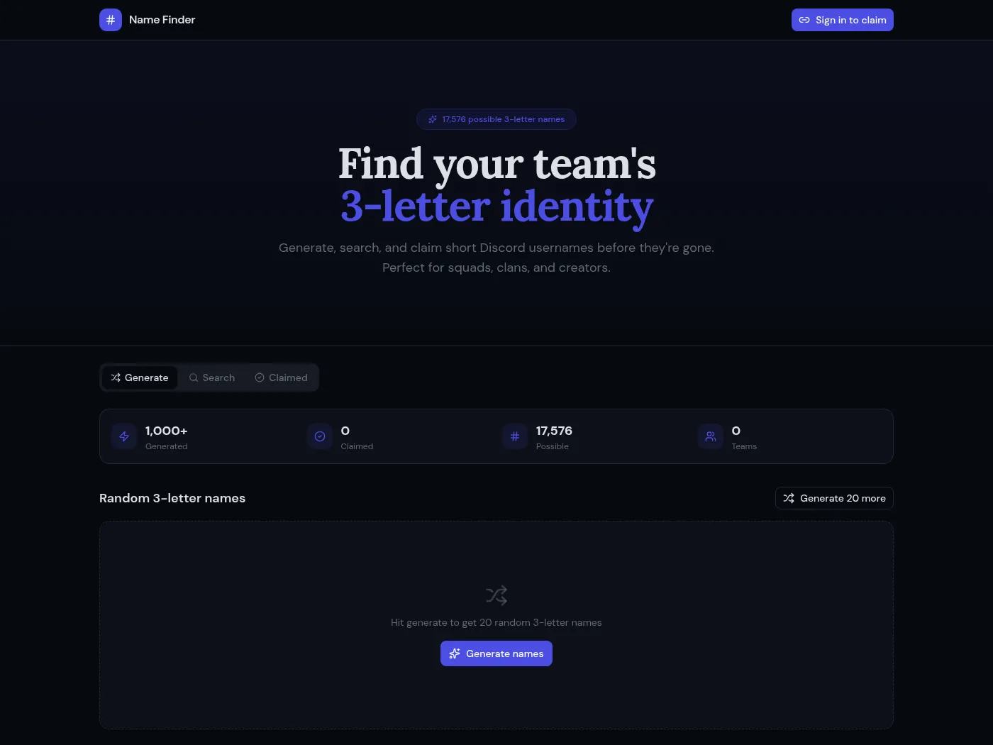Discord Name Finder