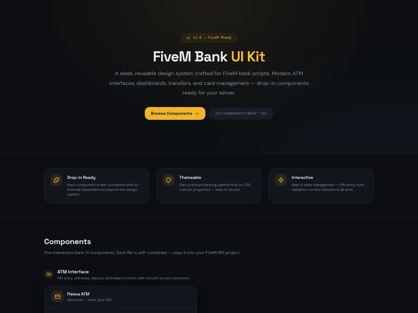 FiveM Bank UI Kit