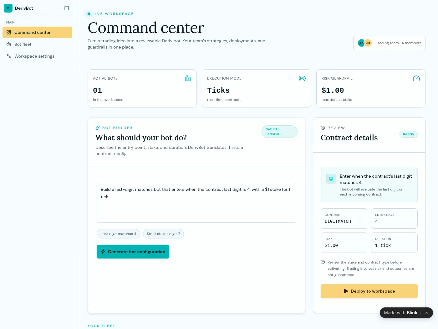 DerivBot AI Dashboard