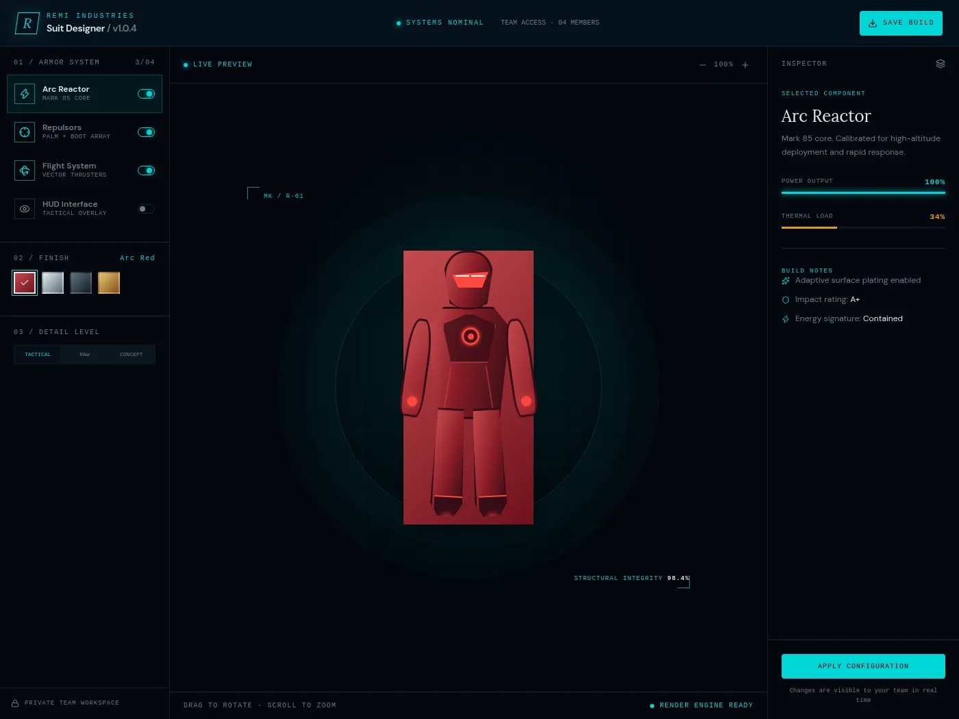 Iron Man Suit Designer