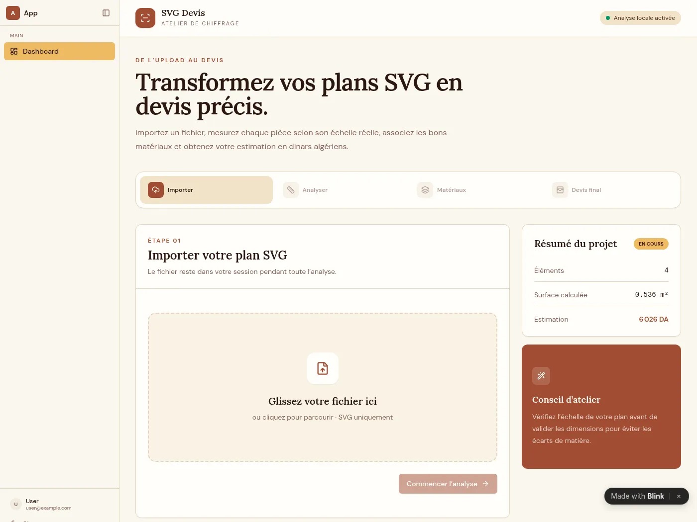 SVG Devis Dashboard