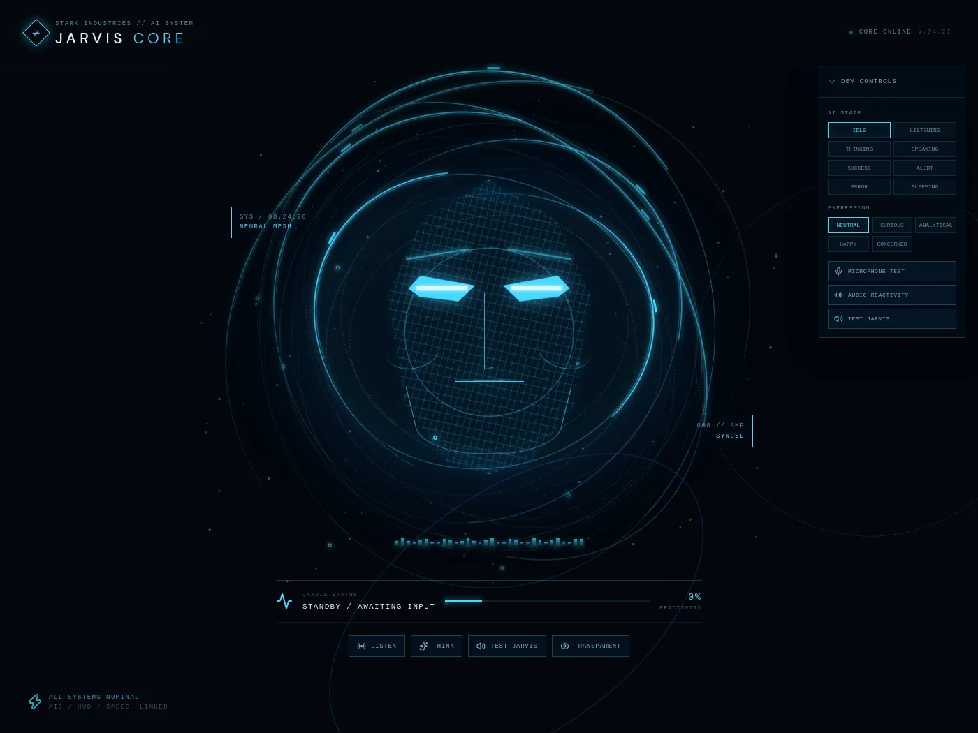 JARVIS AI Core UI