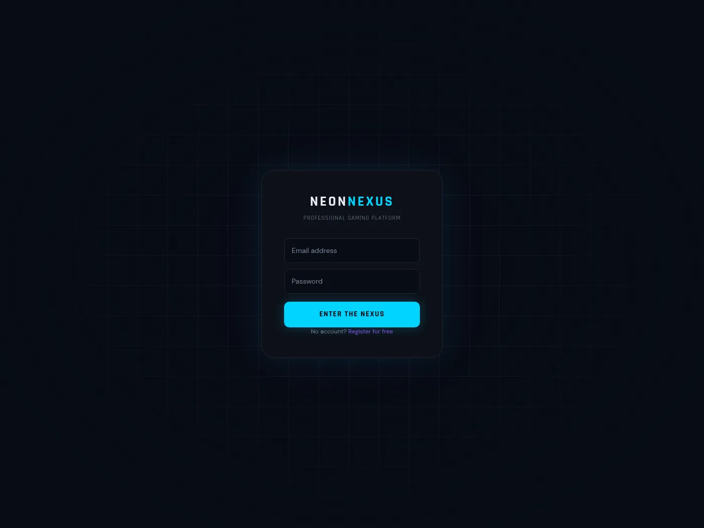 Neon Nexus Gaming Hub