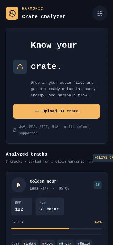 Harmonic DJ Crate Analyzer