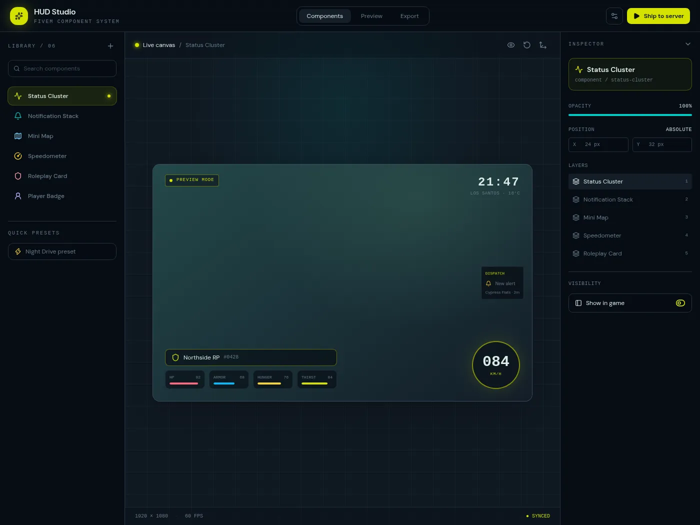 FiveM HUD Studio