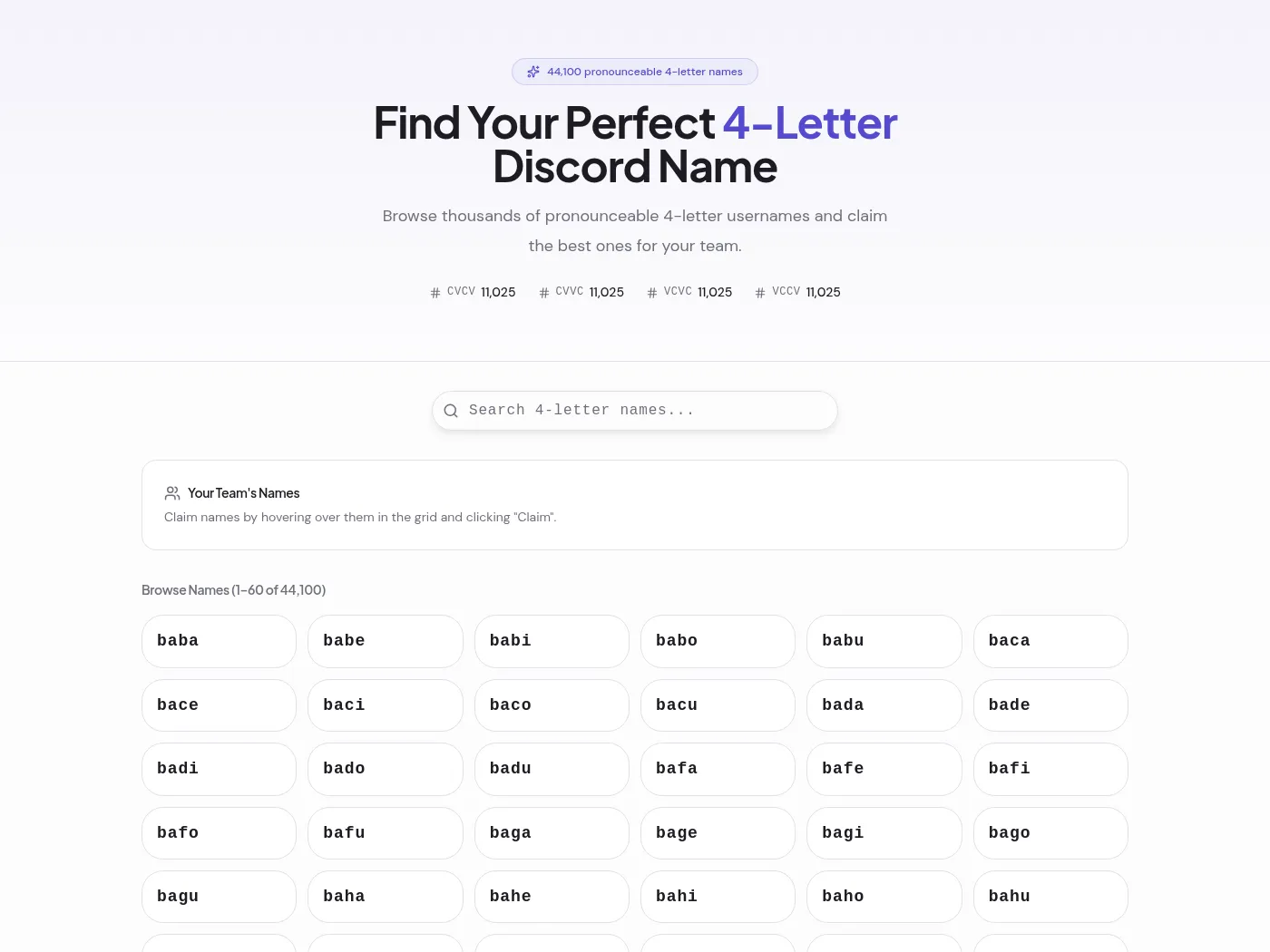 Discord Name Finder