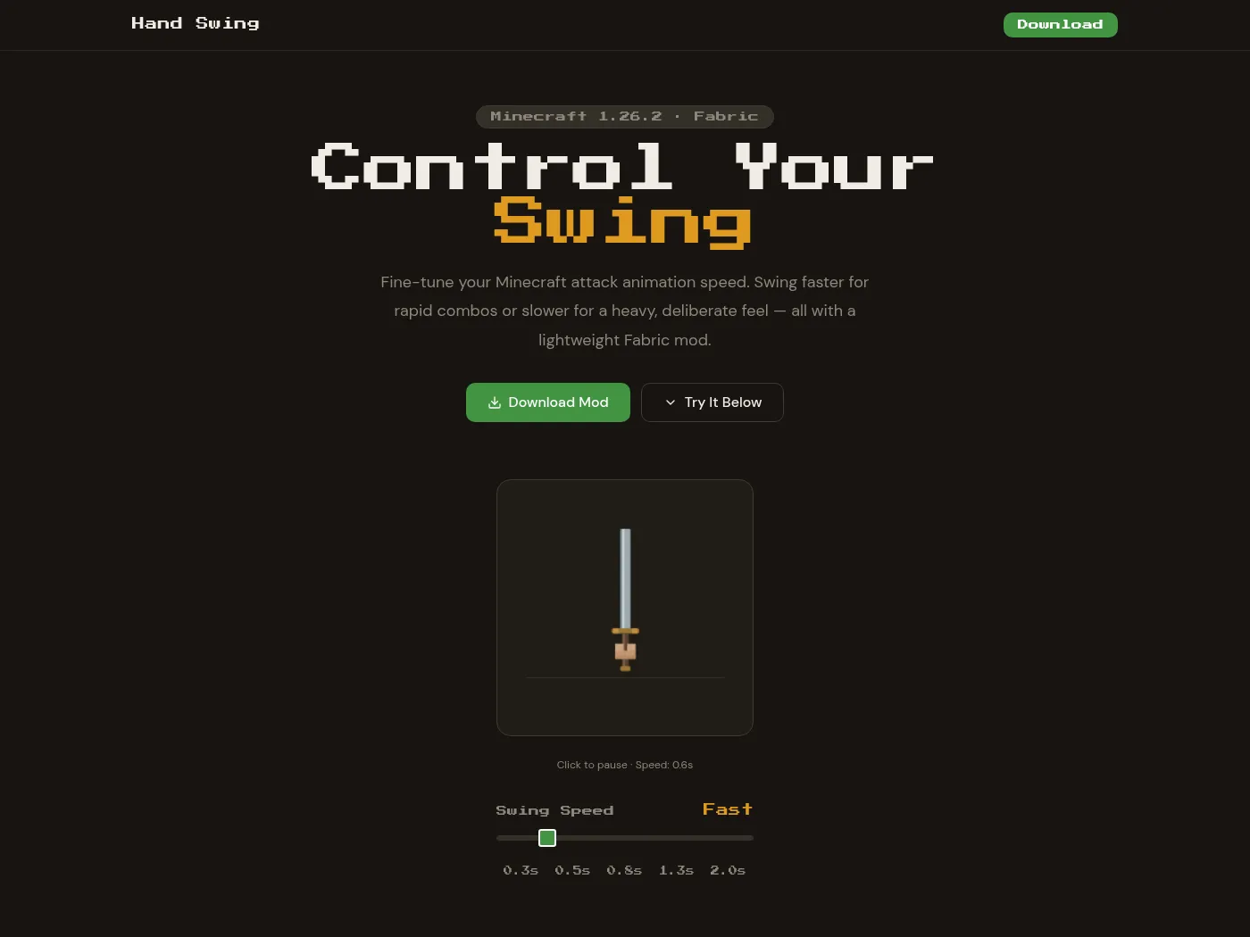 Hand Swing Customizer Mod