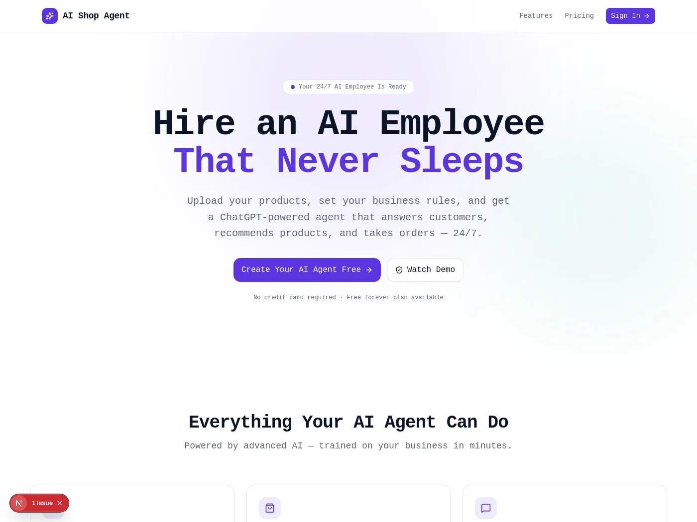 AI Shop Agent SaaS