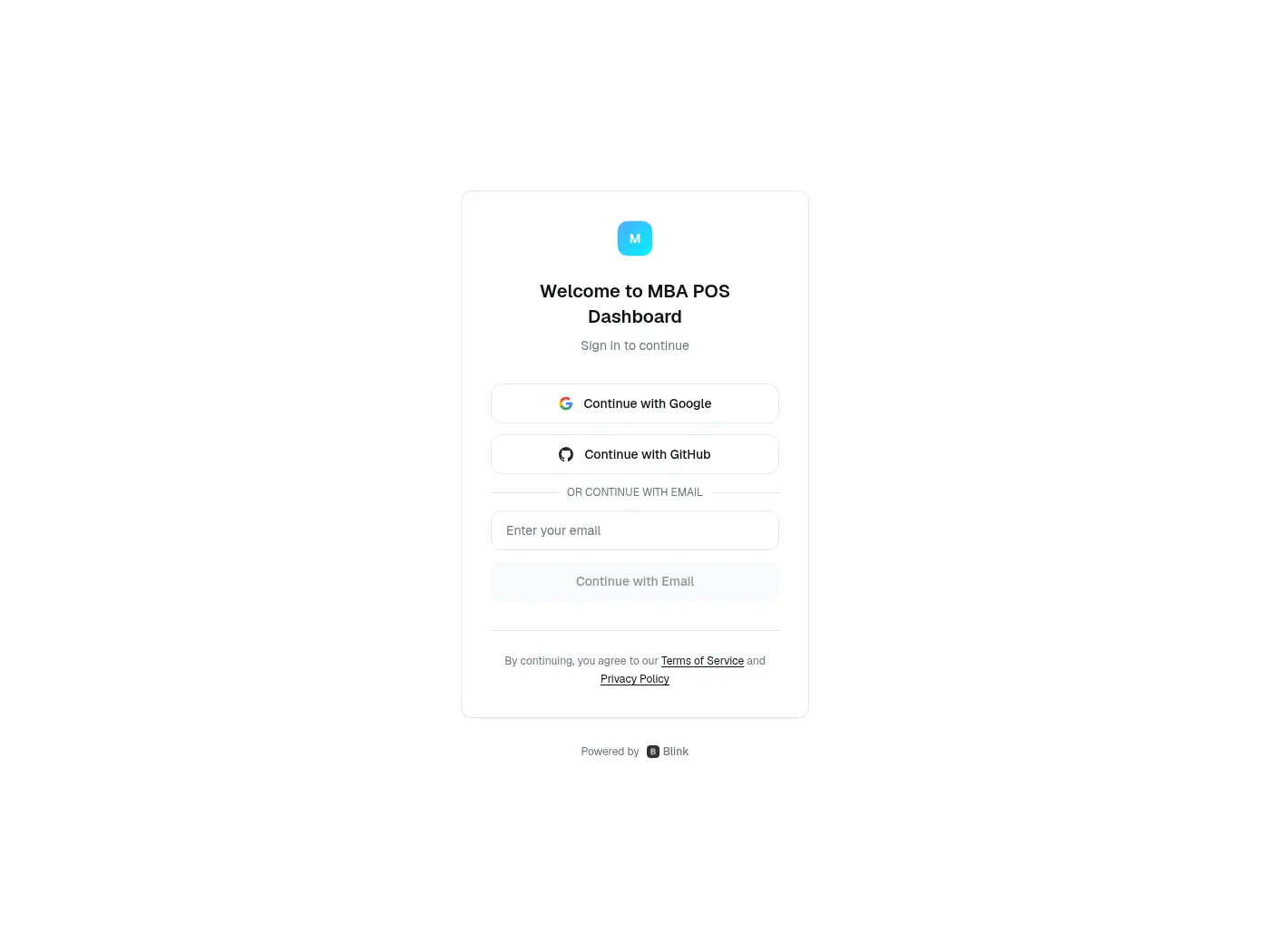 MBA POS Dashboard