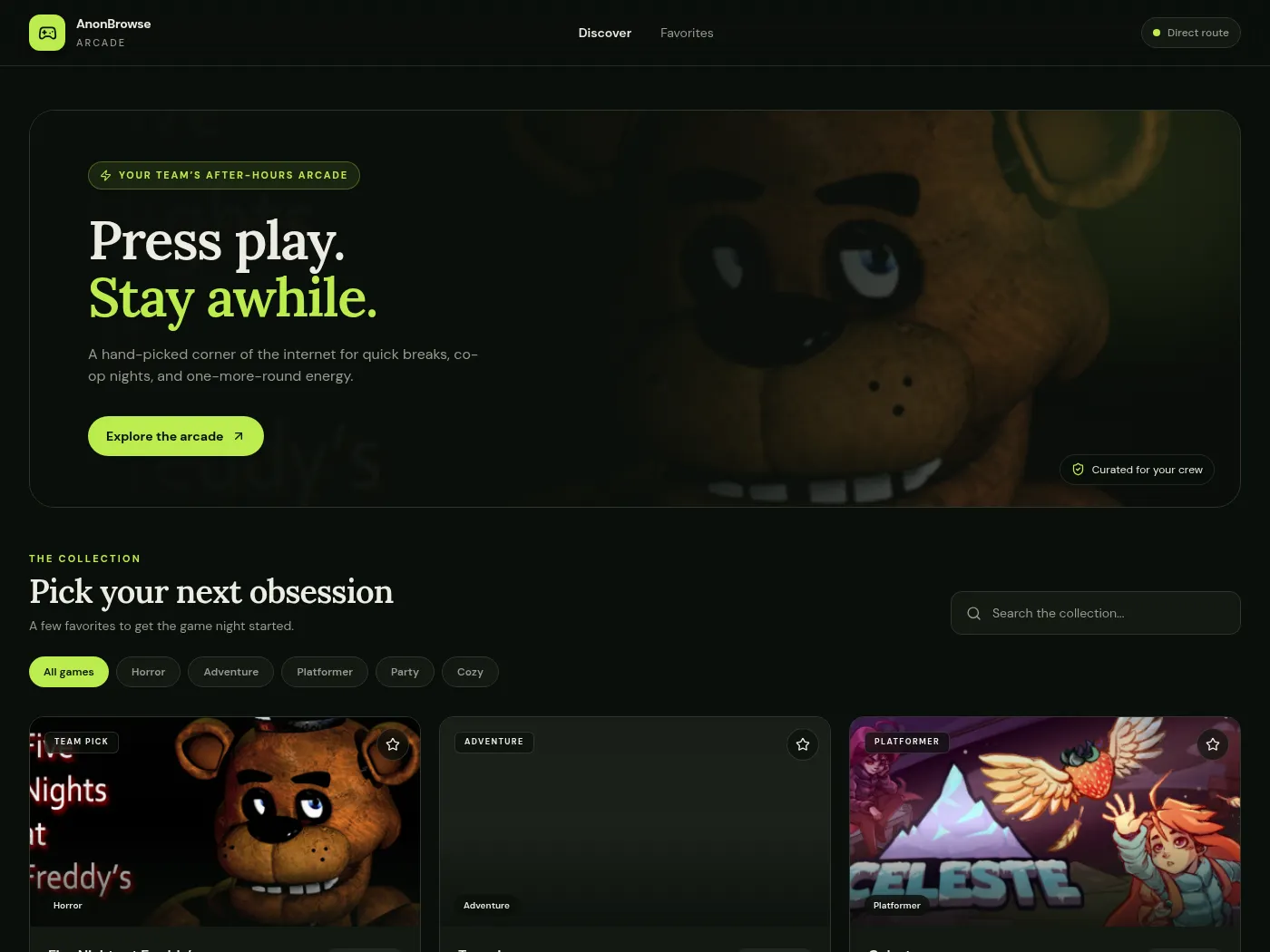 AnonBrowse Arcade