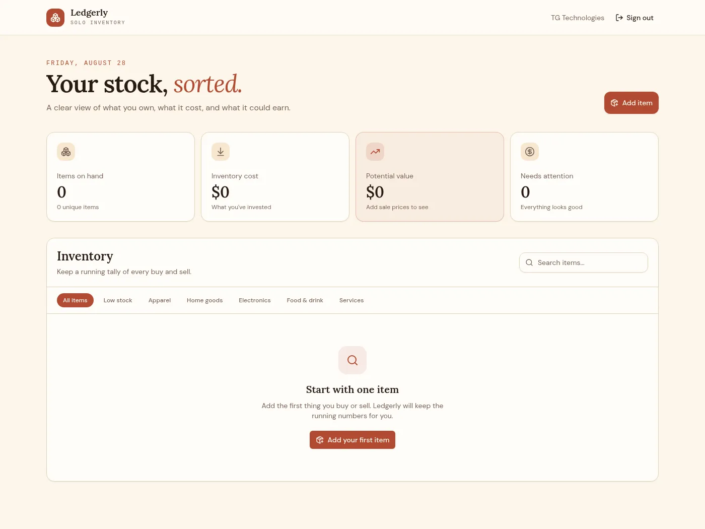 Solo Biz Inventory Tracker