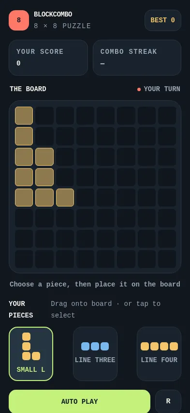 BlockCombo 8x8 Puzzle