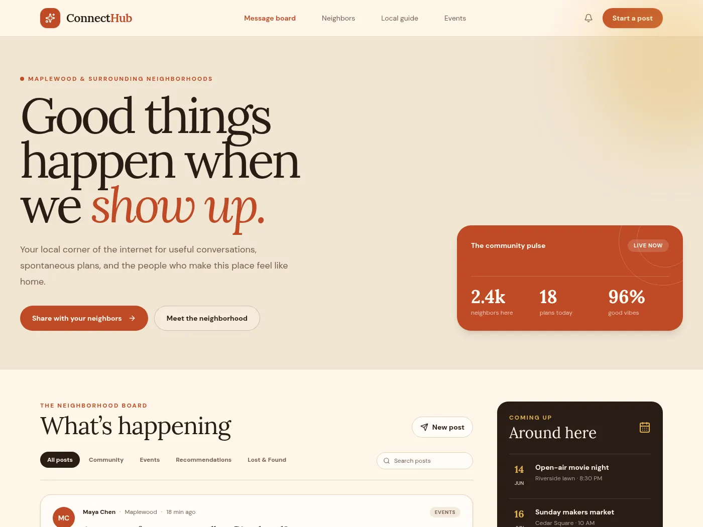 ConnectHub Community Site