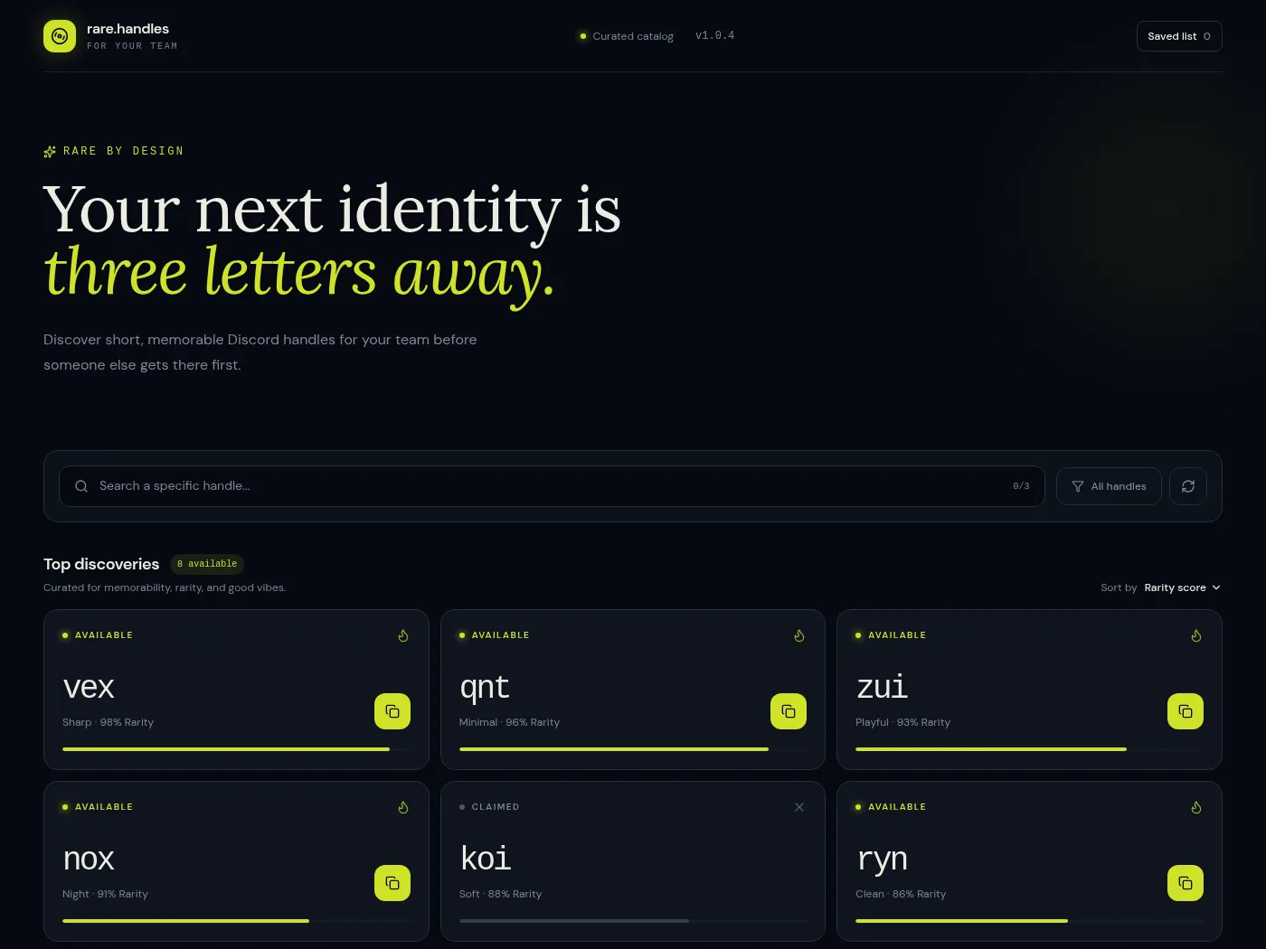 Rare Discord Handle Finder