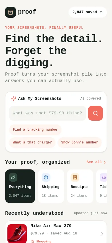Proof Screenshot Organizer