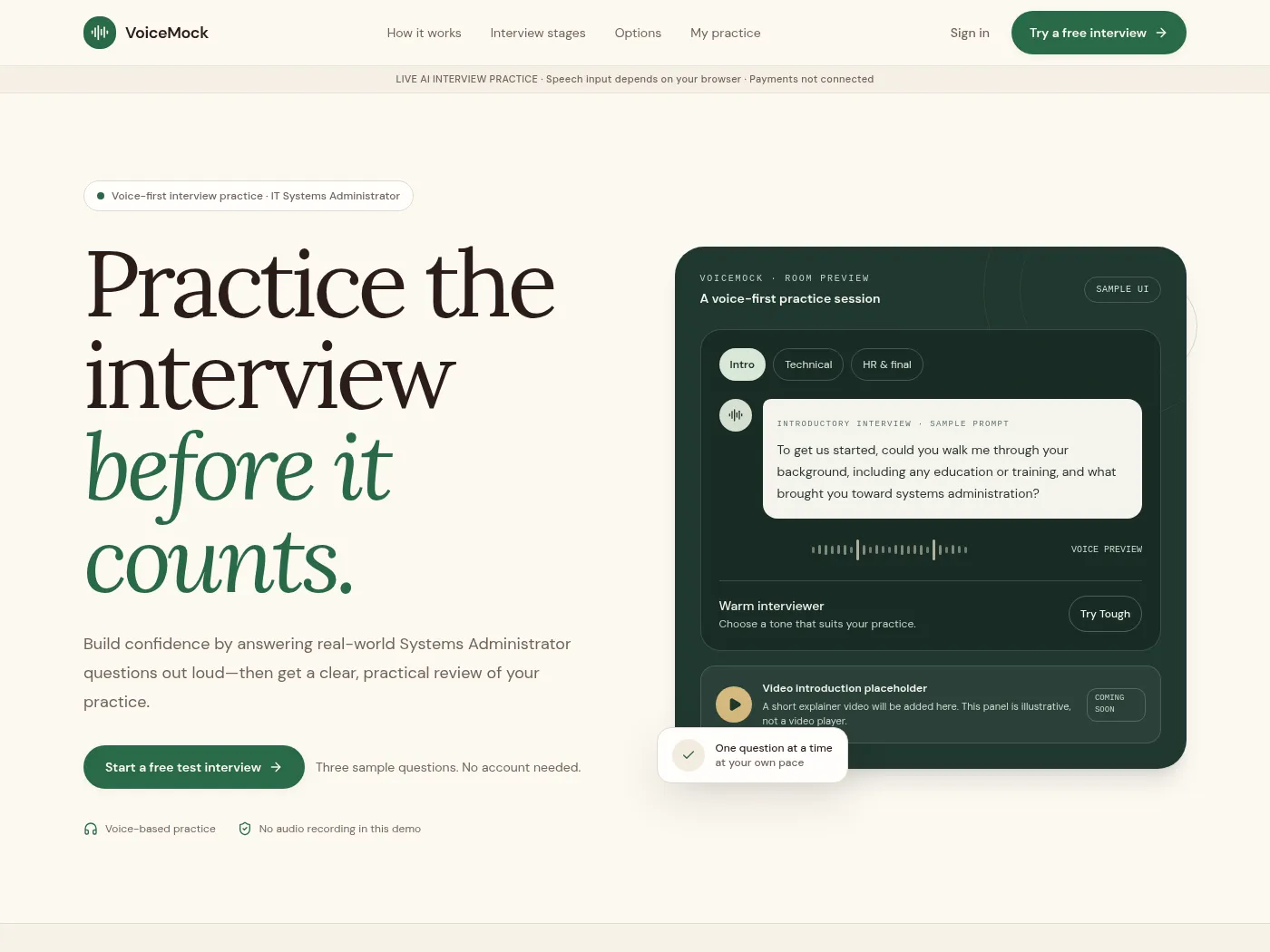 VoiceMock Interview Coach