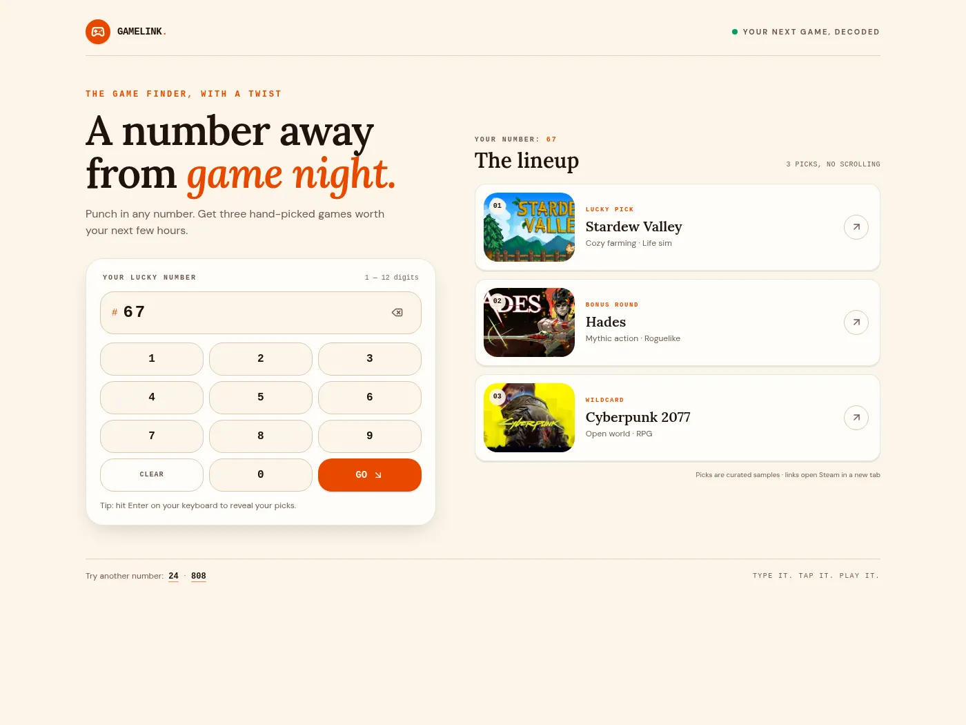 GameLink Calculator