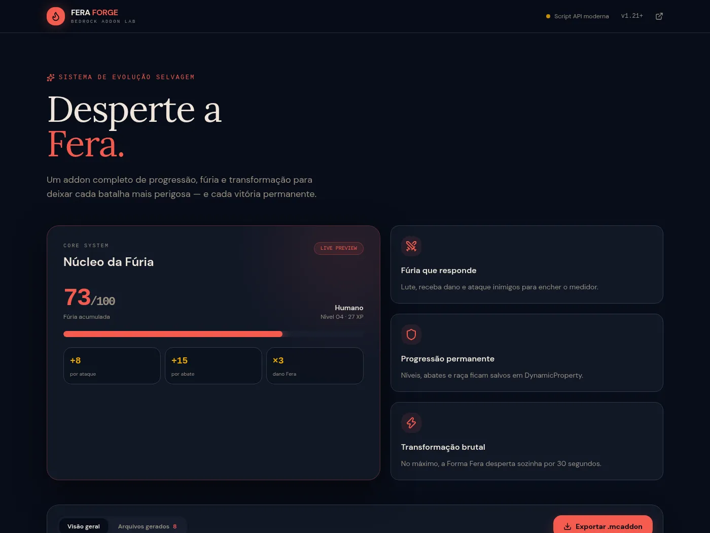 Fera Race Minecraft Addon