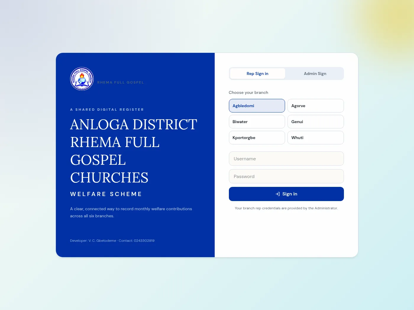 Church Welfare Fund Manager