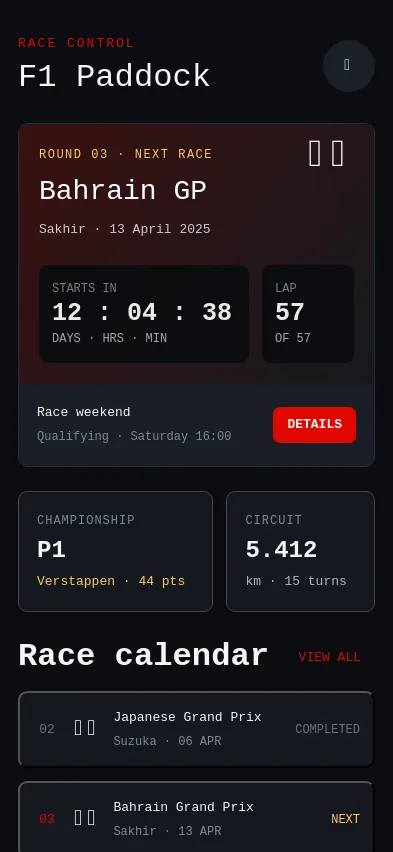 F1 Track App