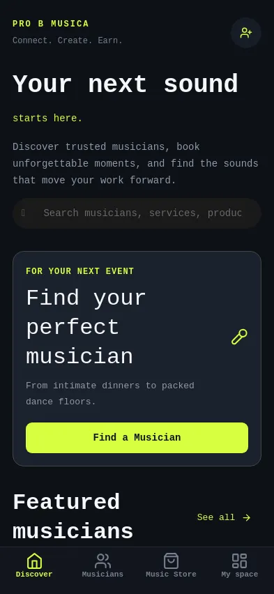 PRO B MUSICA Marketplace