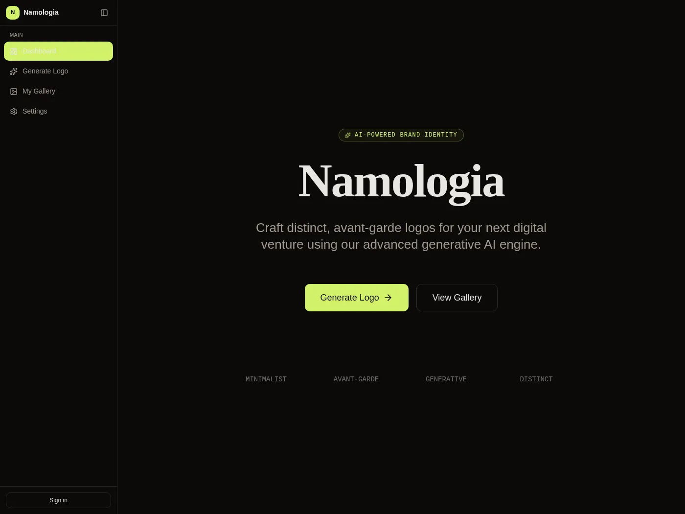 Namologia Logo Generator
