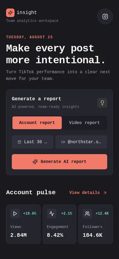 TikTok Insights Mobile