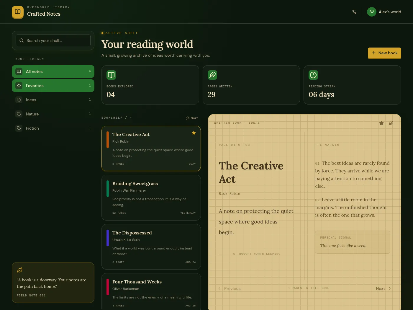 Minecraft Notes Organizer