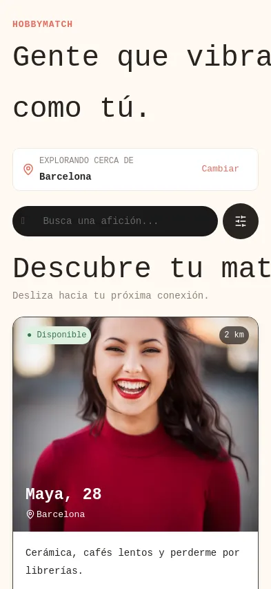 HobbyMatch Social App