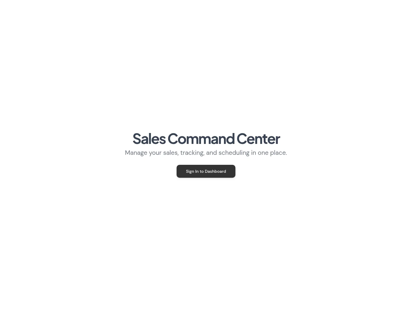 Sales Command Center