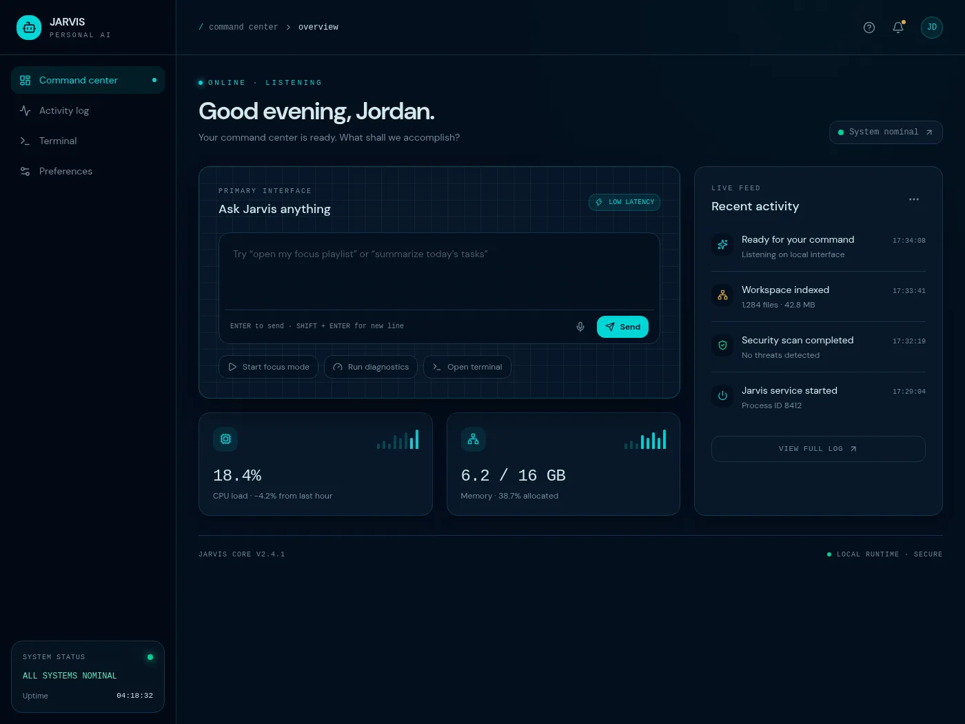 Jarvis Modern UI